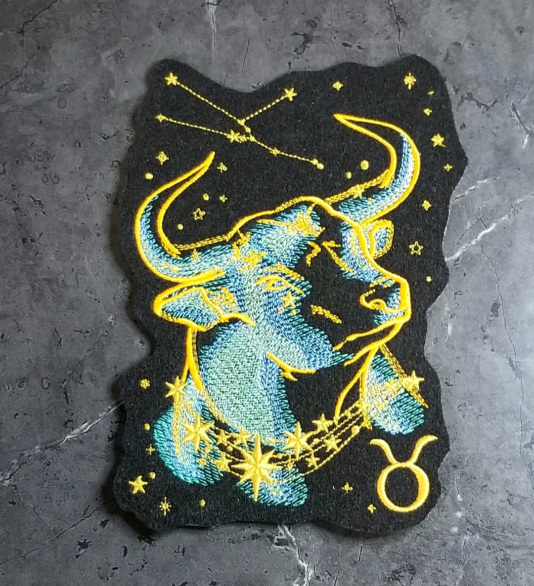 Taurus- the Bull- Zodiac Constellation Iron on Embroidery Patch ...