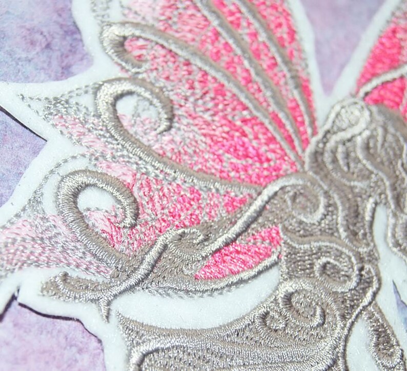 Pink Filigree Fairy Swirls Iron on Embroidery Patch Mtcoffinz - Etsy