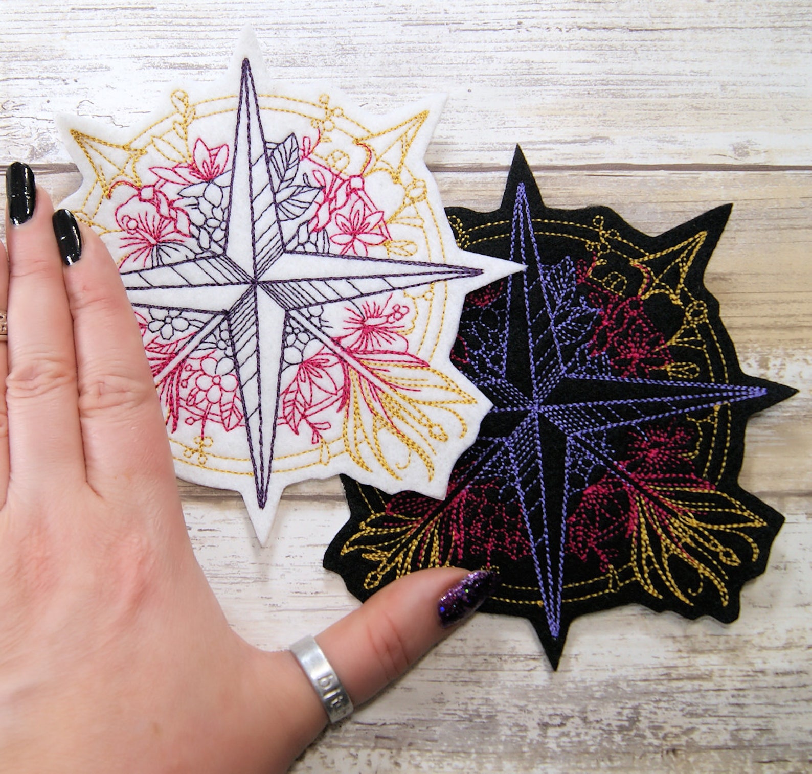 Bohemian Summer Compass and Arrows Iron on Embroidery Patch Mtcoffinz ...