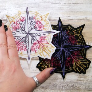 Bohemian Summer Compass and Arrows Iron on Embroidery Patch Mtcoffinz ...