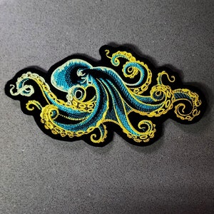 Green Octopus Embroidered Patch Iron on Embroidery Patch Mtcoffinz ...