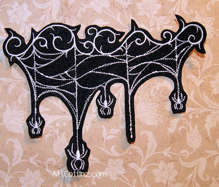Gothic Filigree Scroll With Spiders Black White Iron on - Etsy