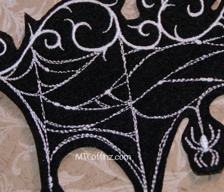 Gothic Filigree Scroll With Spiders Black White Iron on - Etsy
