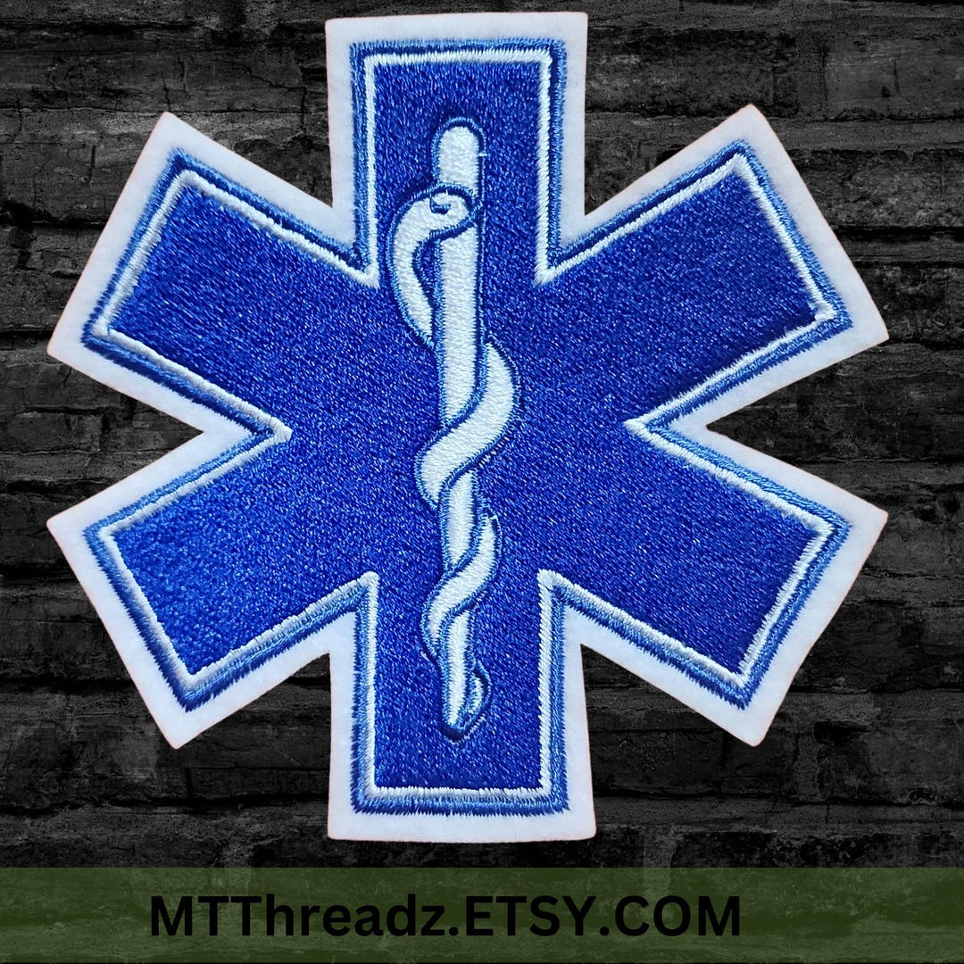 Star of Life Patch Medical EMT Patch Caduceus Staff Embroidered Iron on Embroidery Patch - Etsy