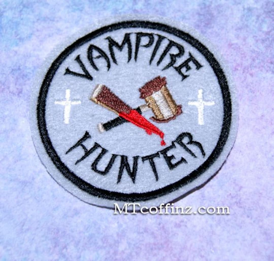 Vampire Hunter Iron on Embroidery Patch Mtcoffinz - Etsy