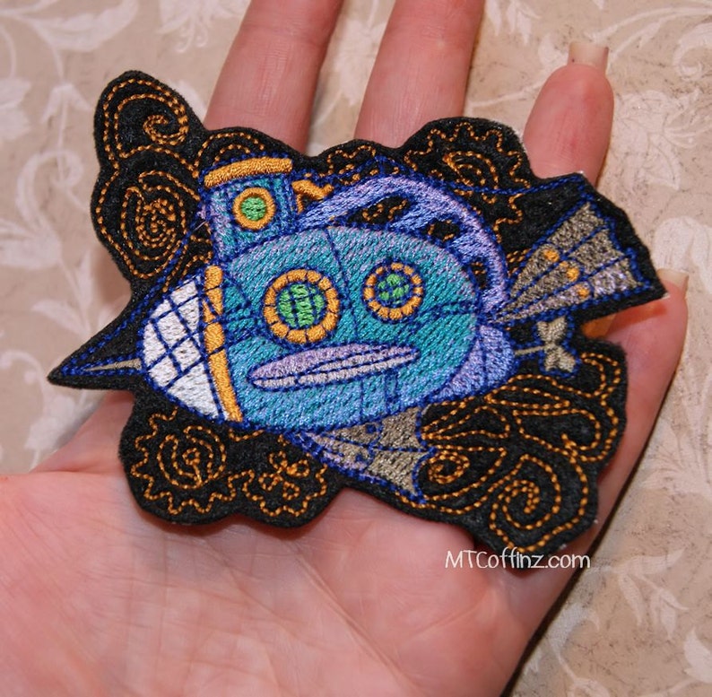 SteamPunk Aquatic Mechanical Submarine Gears Iron On | Etsy