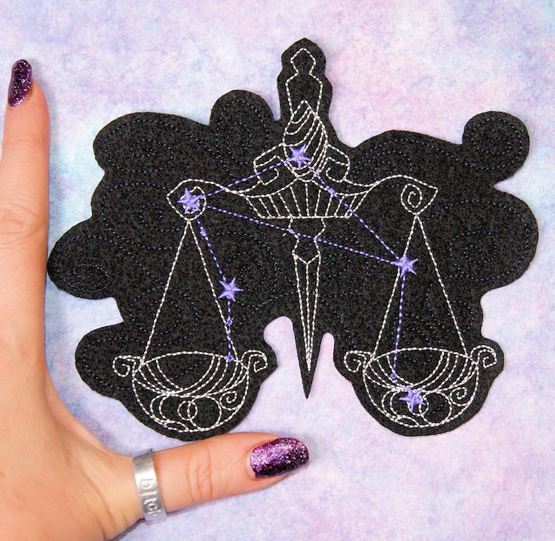 Libra The Scales Constellation Iron On Embroidery Patch | Etsy
