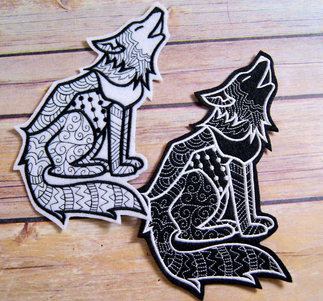 Wolf Patch Wolf Embroidery Black Wolf Patch White Wolf Iron on ...