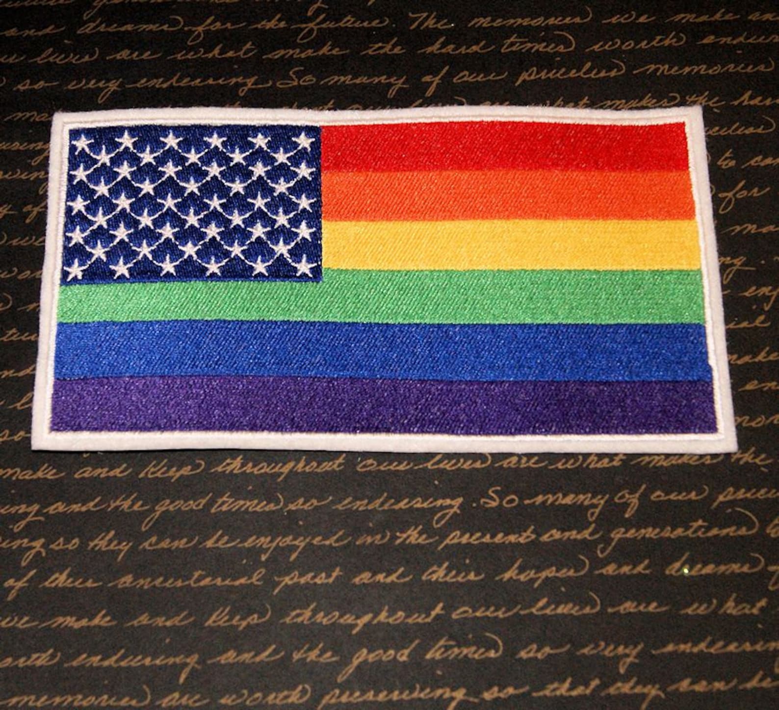 USA States American Flag Rainbow Stripe Pride Iron on Embroidery Patch ...