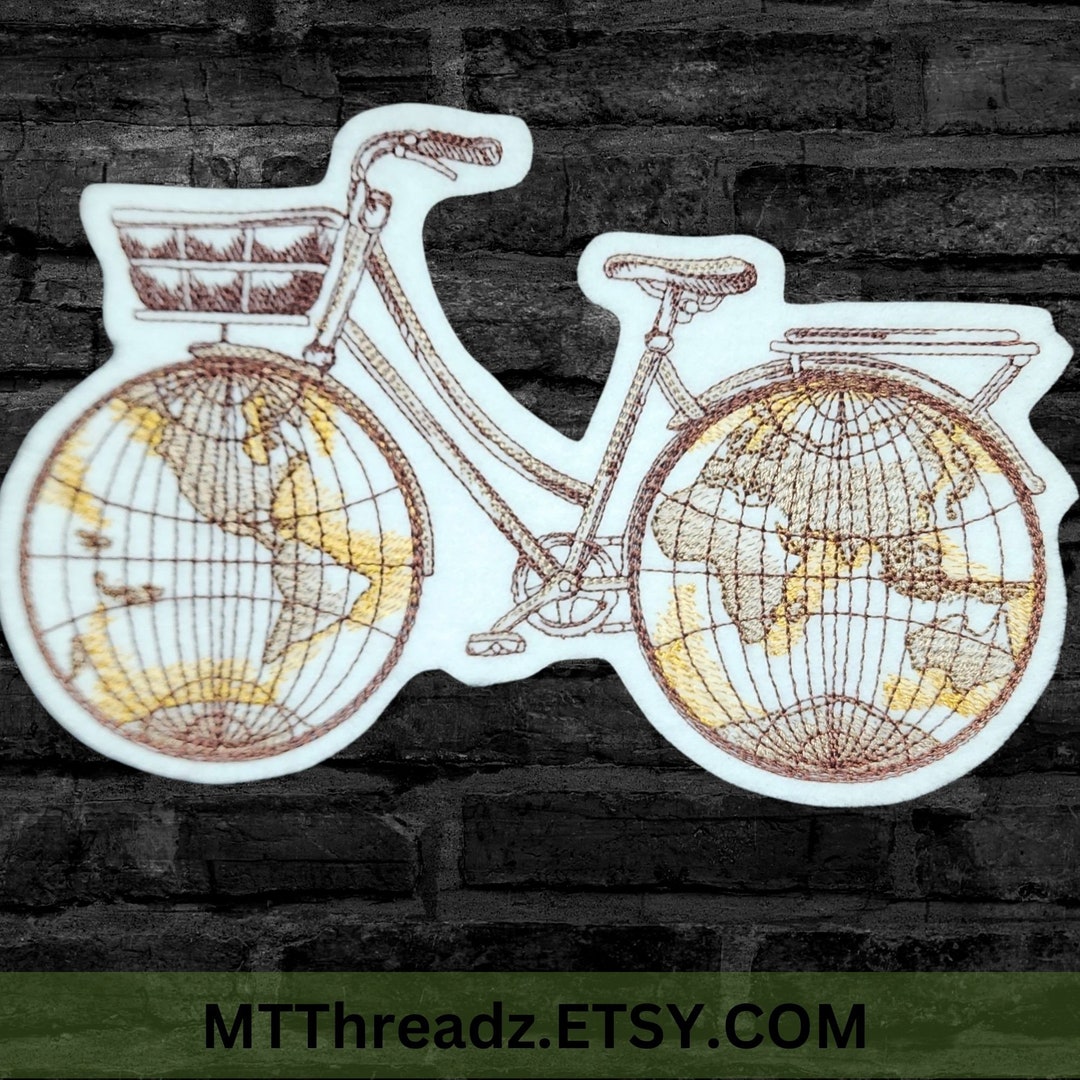 World Traveler Bike Patch Global Map Bicycle Patch Globe Map ...