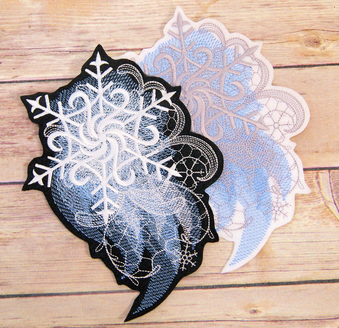Snow Baroque Snowflake Patch Snow Flake Iron on Embroidery Patch ...