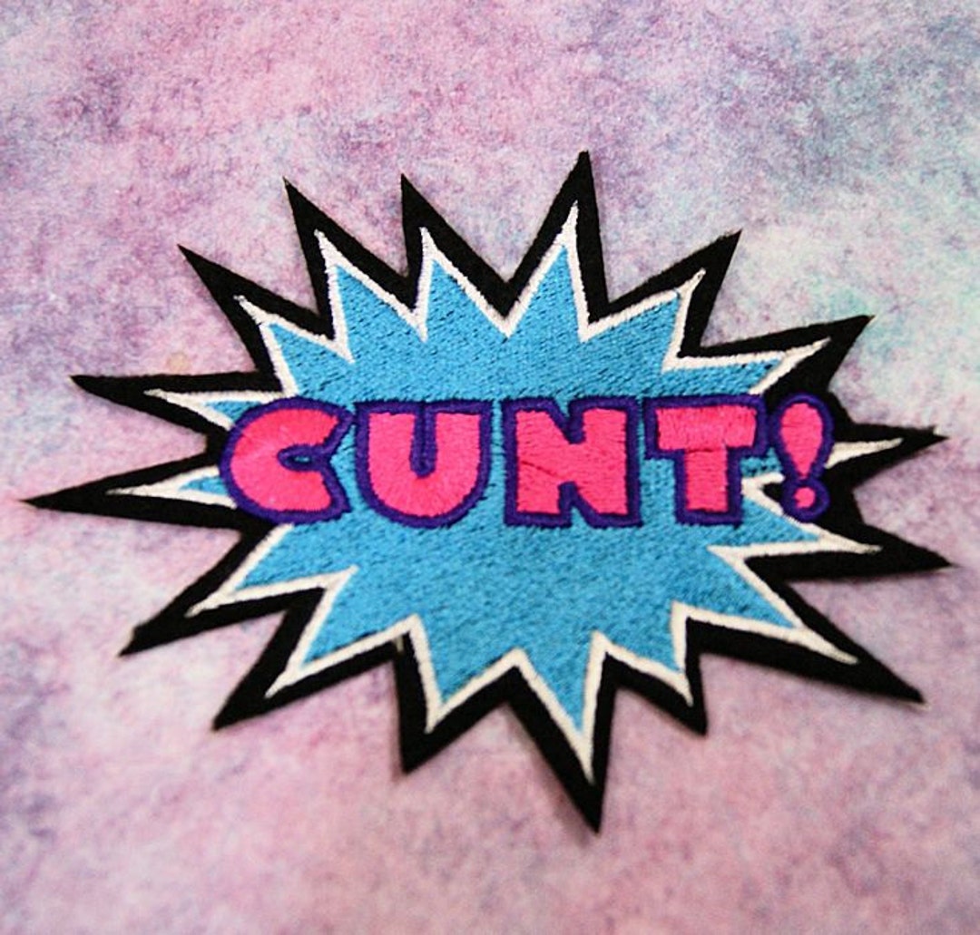 ADULT Comic Book Patch Superhero Starburst Cunt Iron on Embroidery ...