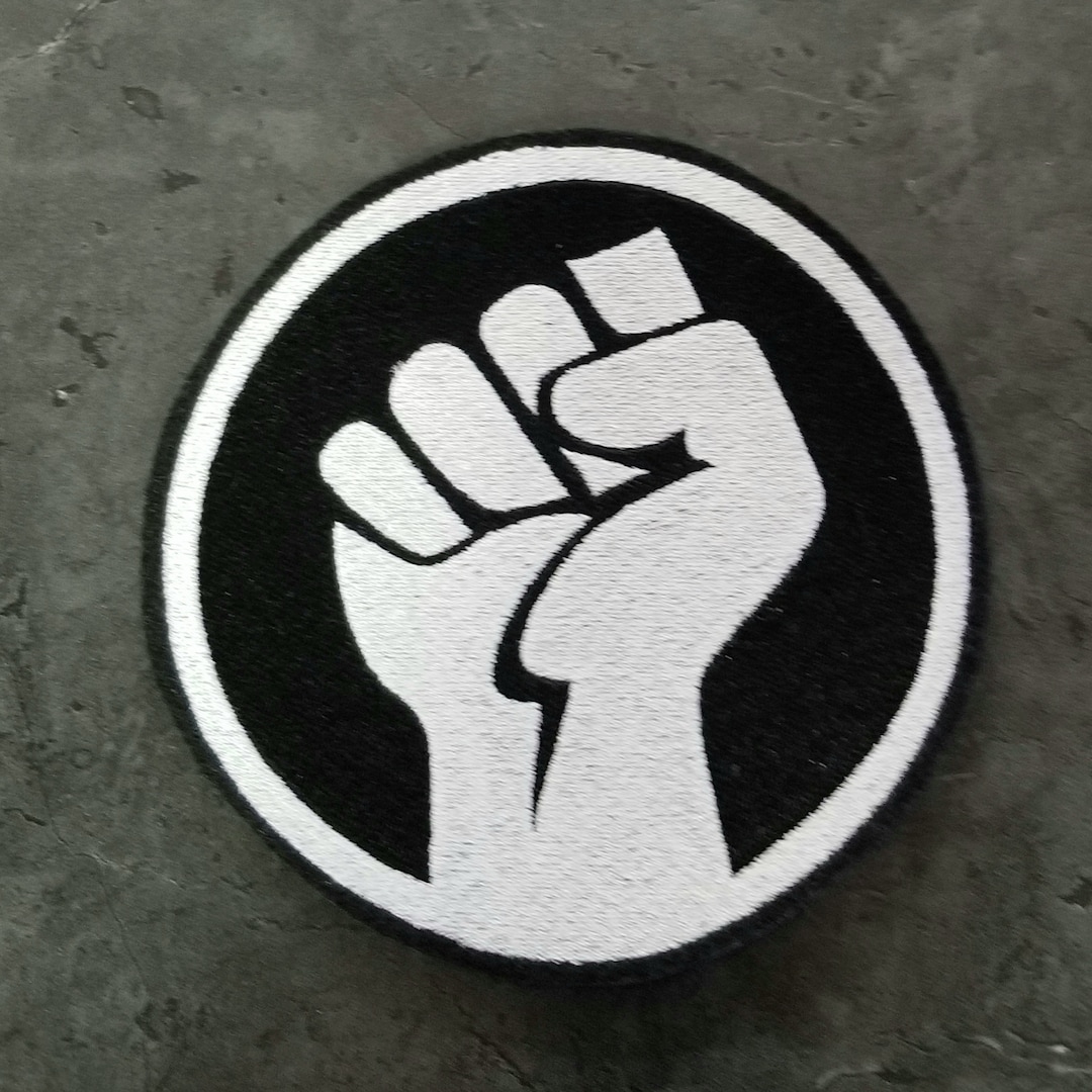 Protest Fist Black White Iron on Embroidery Patch Mtcoffinz - Choose ...