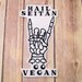 Hail Seitan - Vegetarian - Devil Horns Skeleton Hand Bones Iron on ...