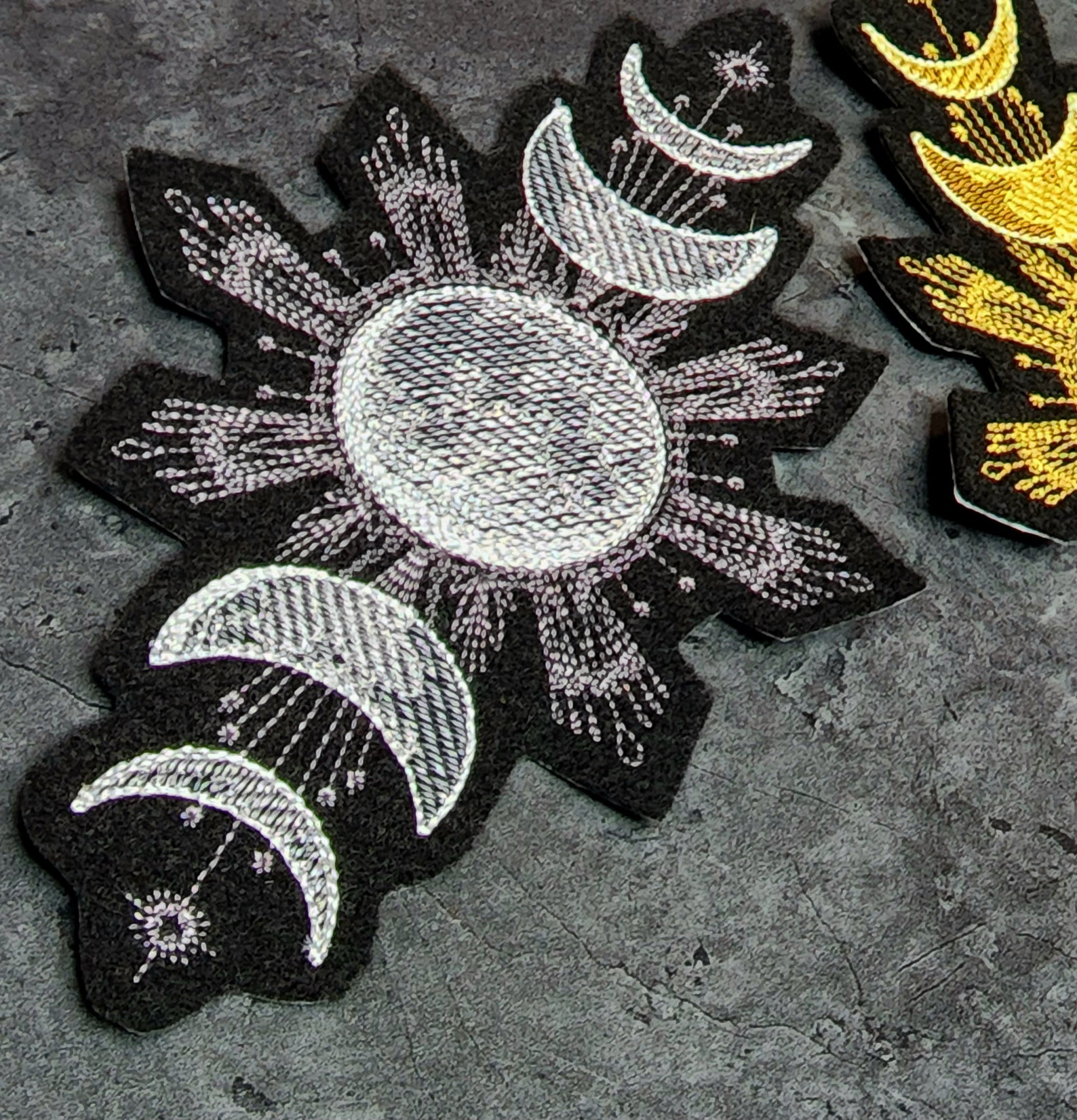 Golden Moon or Silver Moon Phases Iron on Embroidery Patch - Etsy