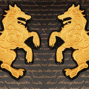 Gilded Wolf- Royal Heraldry Iron on Embroidery Patch Mtcoffinz - Choose ...