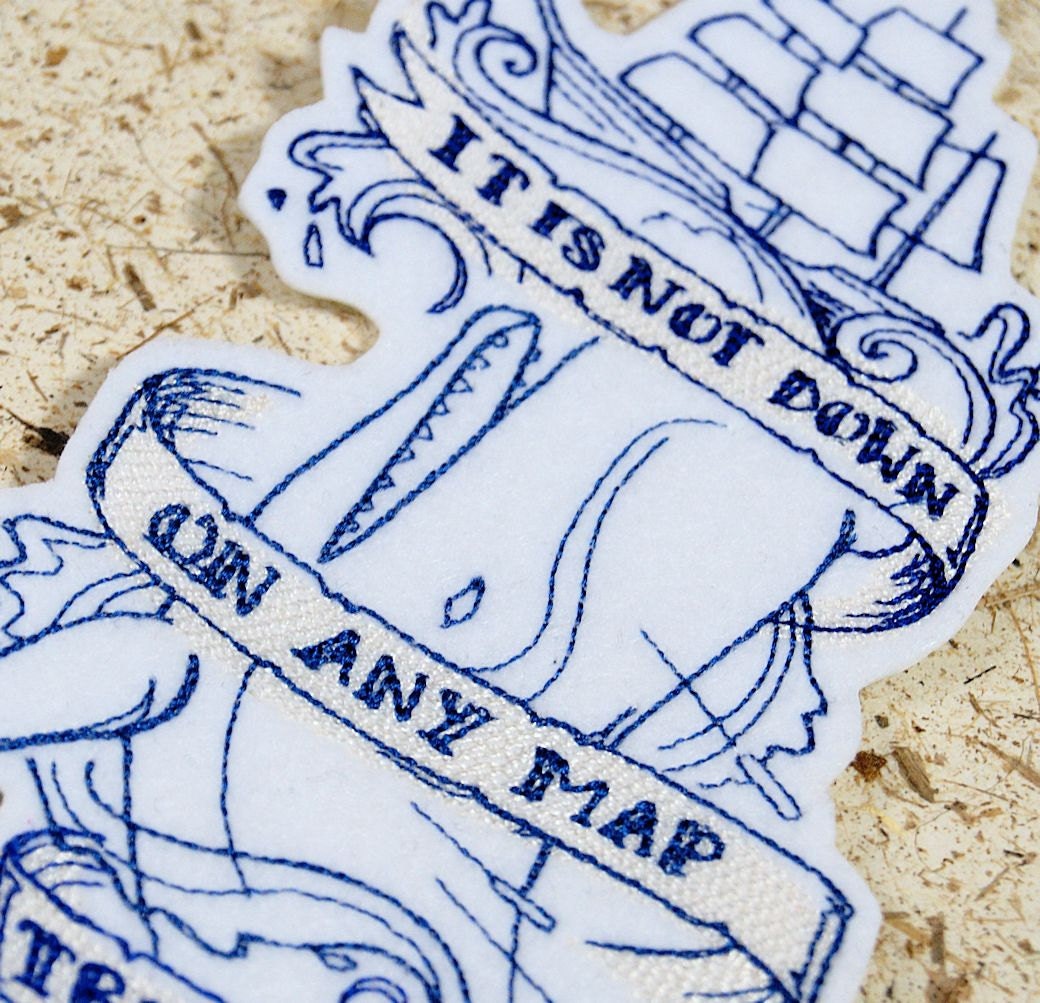 Moby Dick Whale Sailing Ship Stack Iron on Embroidery Patch - Etsy