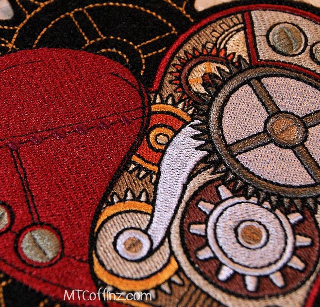 Steampunk Gears Clockwork Heart Iron on Embroidery Patch - Etsy