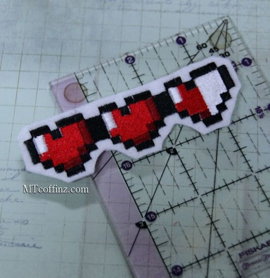 Legend Pixel Hearts Iron on Embroidery Patch Mtcoffinz - Choose Size - Etsy