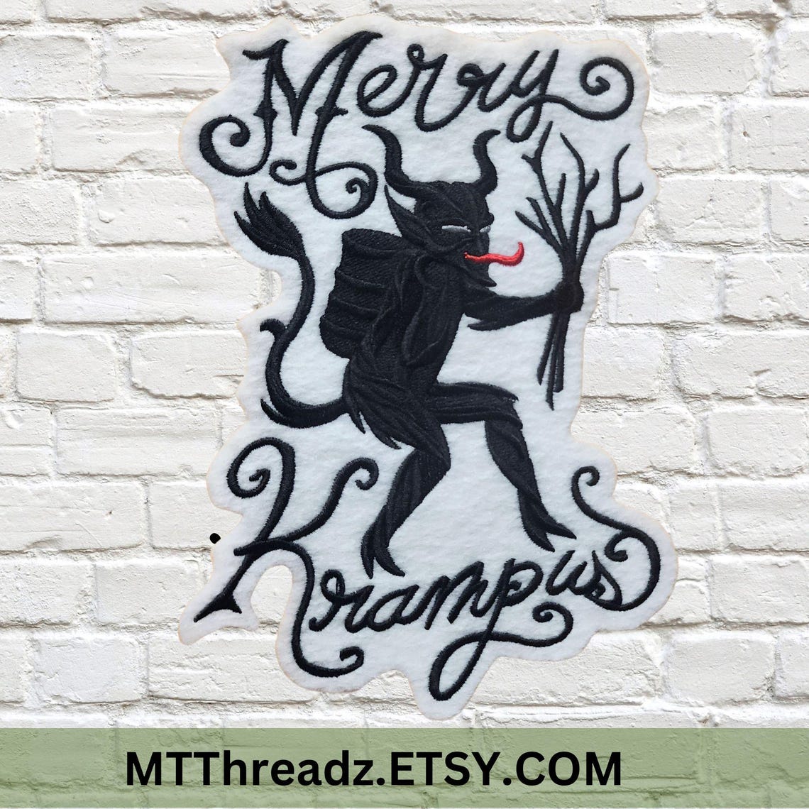 Merry Krampus - Iron on Embroidery Patch Mtcoffinz - Choose Size - Etsy