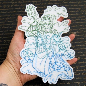 Poseidon Patch Greek God Iron on Embroidery Patch Mtcoffinz - - Choose ...