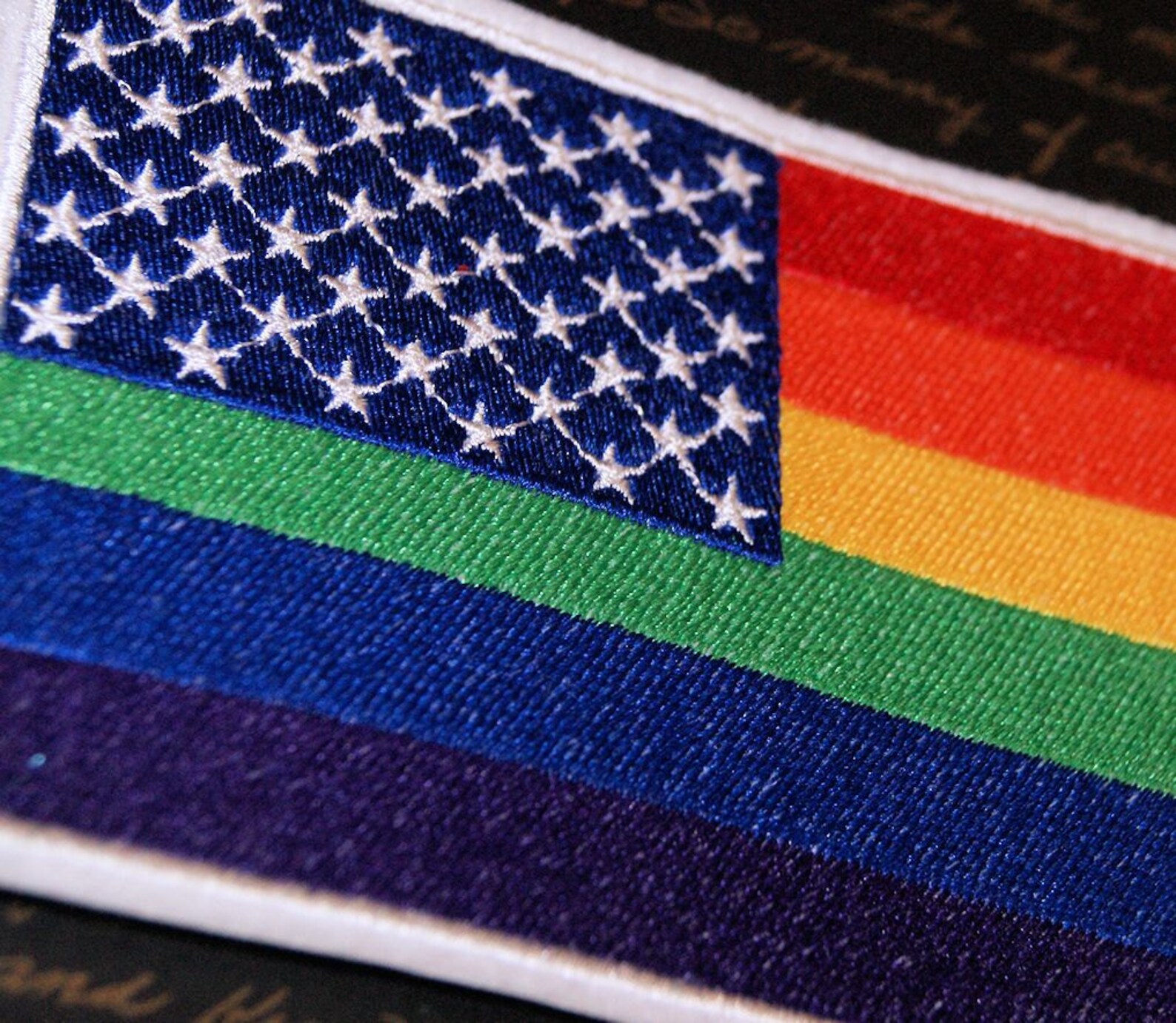 USA States American Flag Rainbow Stripe Pride Iron on Embroidery Patch ...