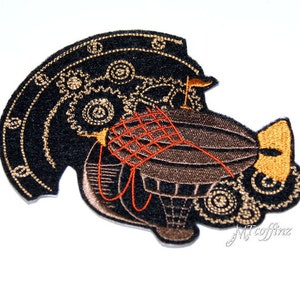 Steampunk Dirigible Airship Iron on Embroidery Patch Mtcoffinz - Etsy