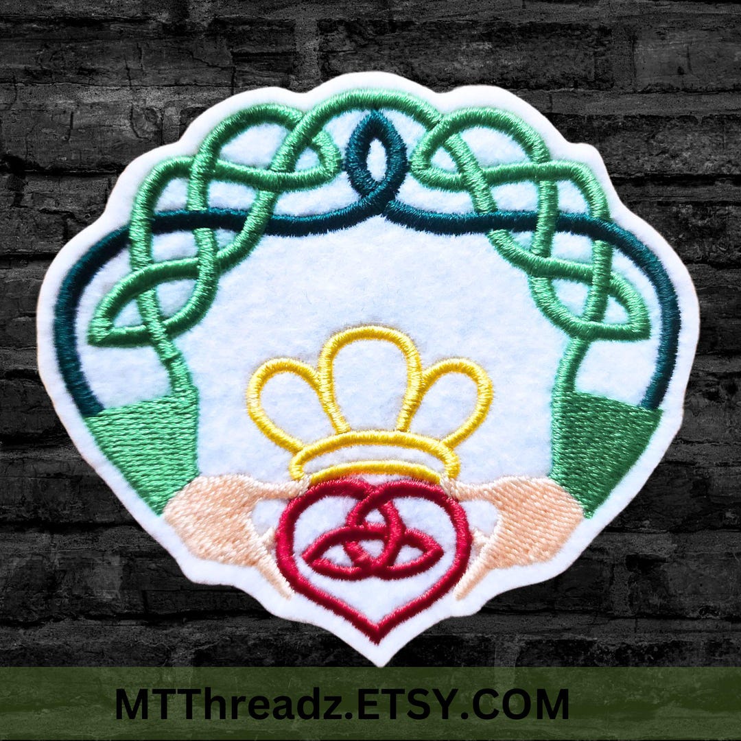Celtic Patch Irish Claddagh Celtic Knot Ring Celt Crown Knotwork Iron ...
