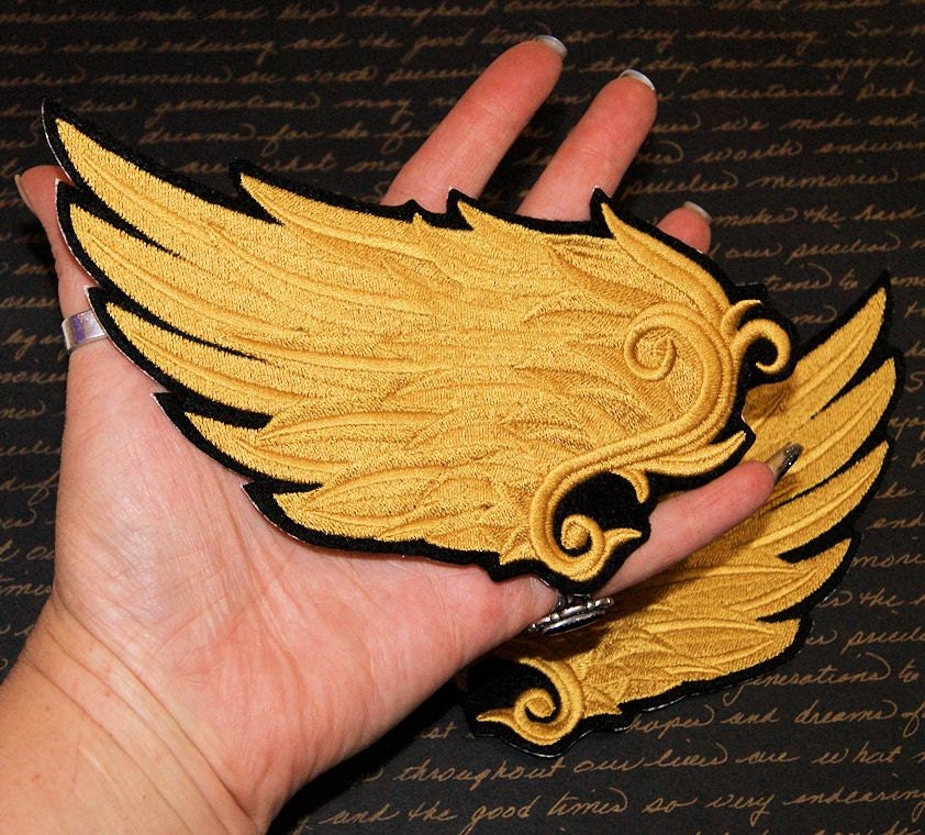Gilded Gold Wings Royal Heraldry Iron on Embroidery Patch | Etsy