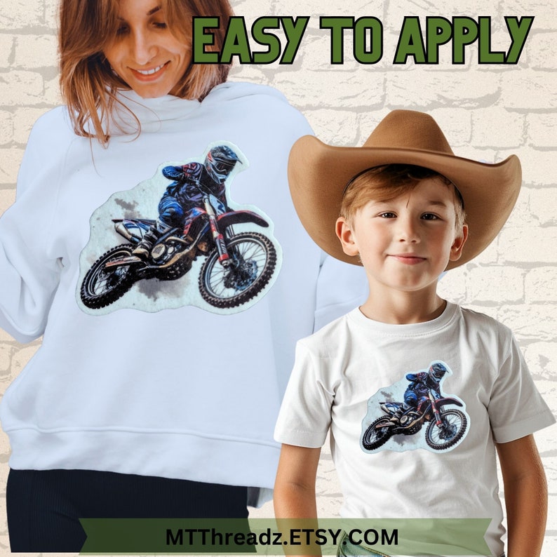 Dirtbike Patch Motocross Racer Iron on Patch Motorcycle Trail Bikes ...