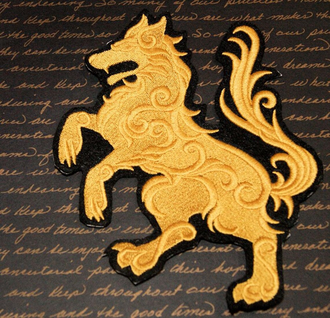 Gilded Wolf- Royal Heraldry Iron on Embroidery Patch Mtcoffinz - Choose ...