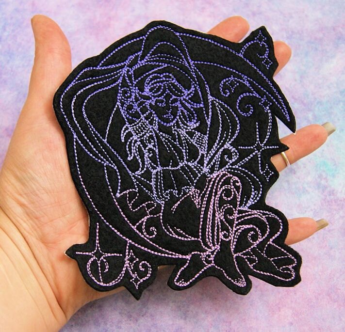 Nyx Greek Goddess Iron on Embroidery Patch Mtcoffinz | Etsy