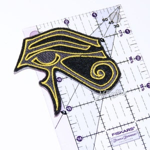 Eye of Ra Horus Gold Black Iron on Embroidery Patch Mtcoffinz - Etsy