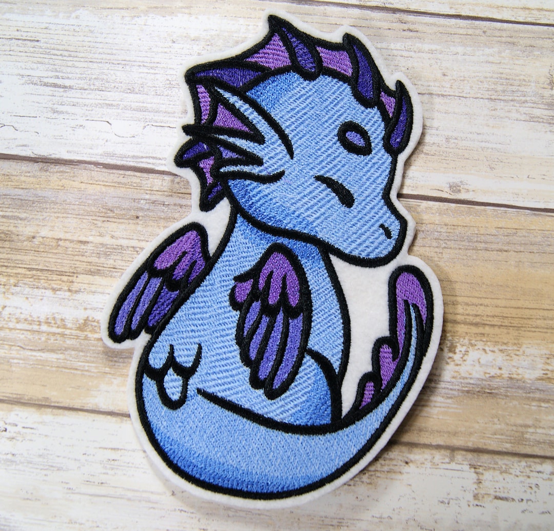 Blue Purple Baby Sea Dragon- Charmed Creature - Iron on Embroidery ...