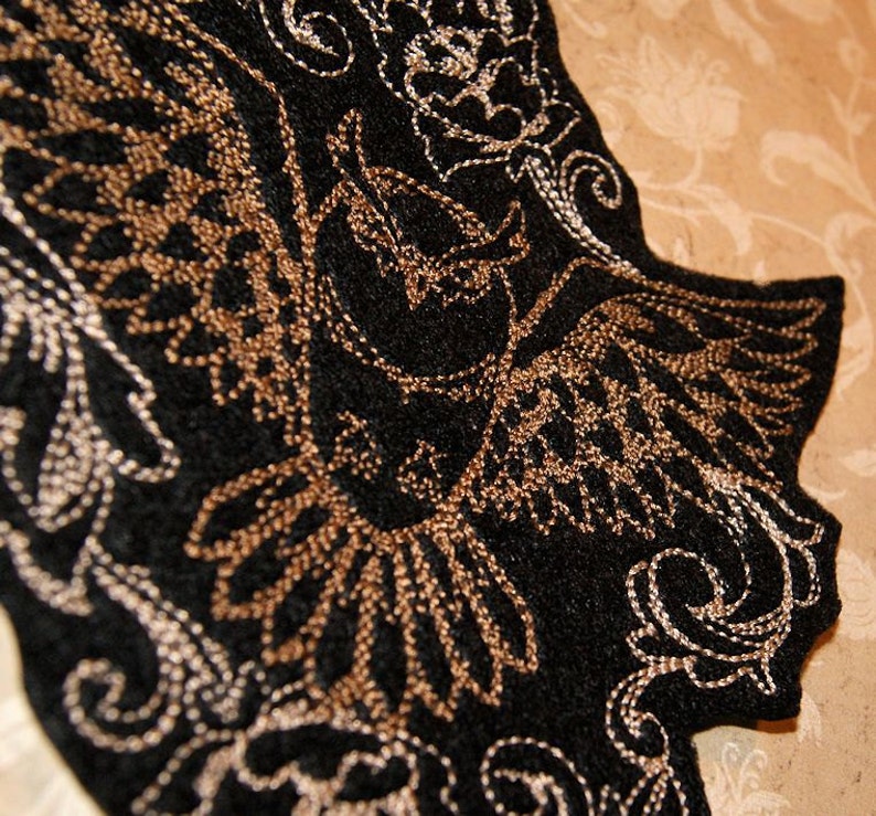 Barn Owl Wings Iron on Embroidery Patch Mtcoffinz - Choose Size/color ...