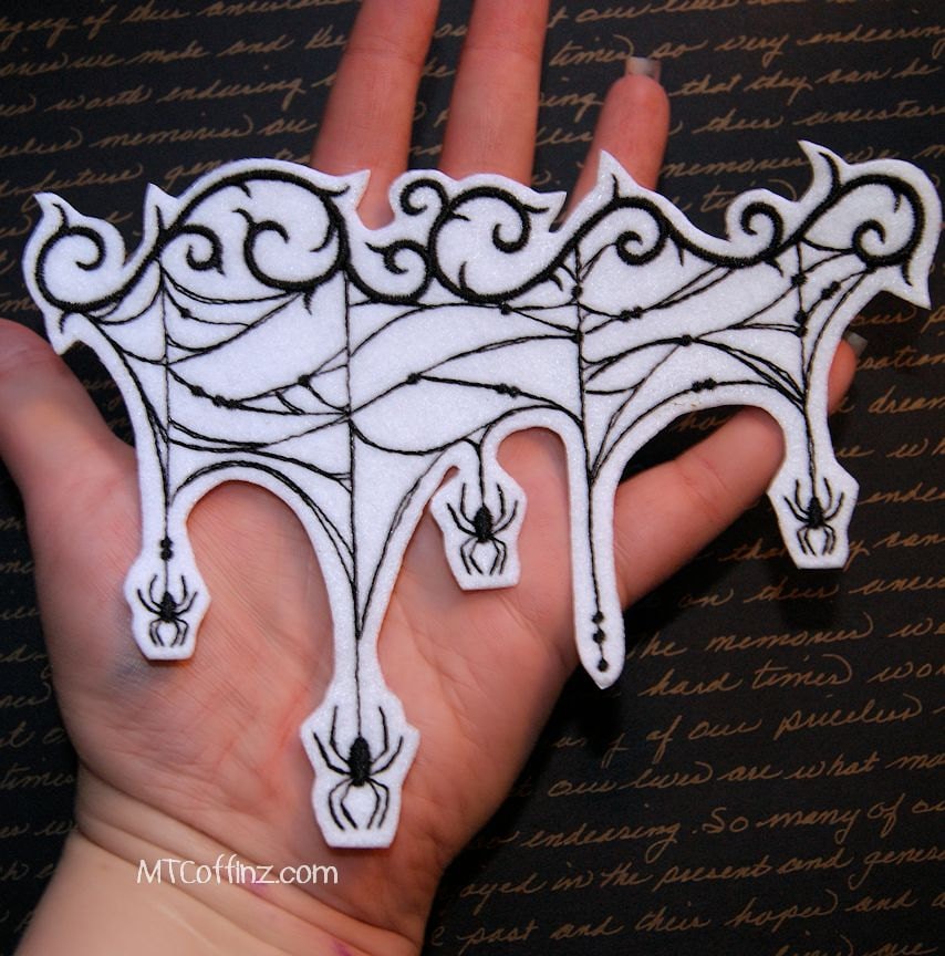 Gothic Filigree Scroll With Spiders Black White Iron on - Etsy