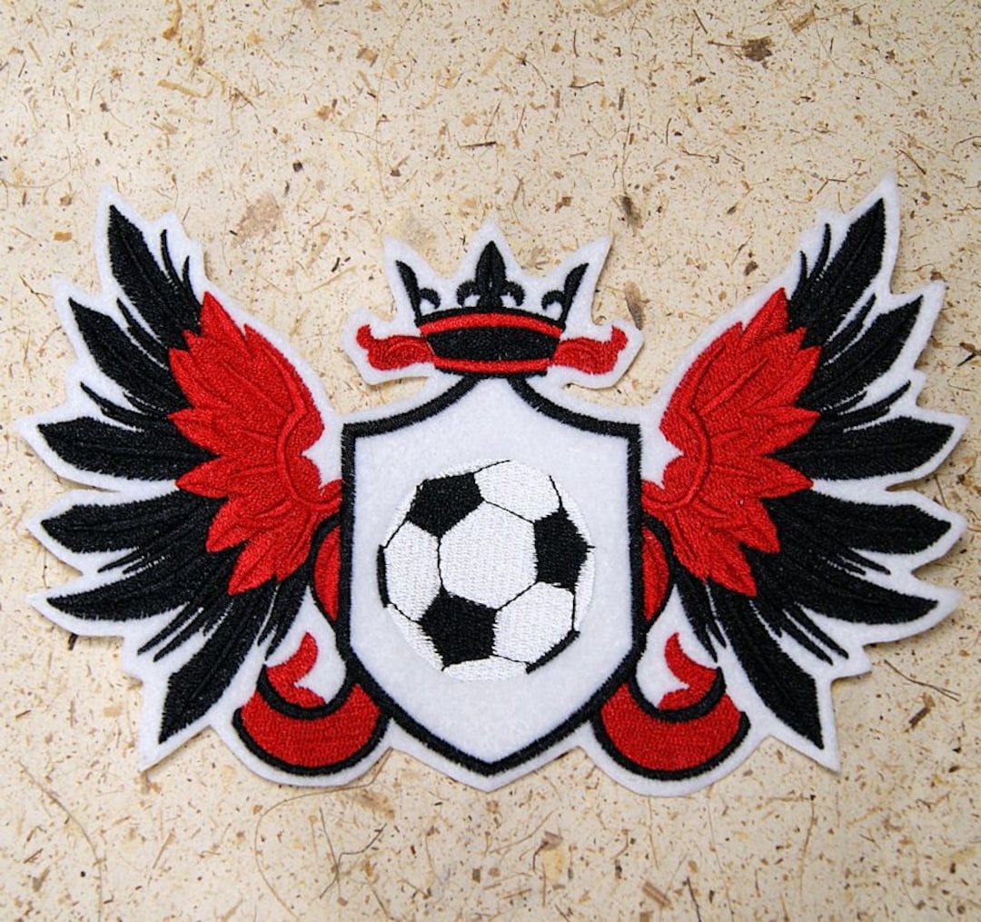 Soccer Patch Sports Crest Patch Crown Wings Soccer Ball Patch Iron on ...