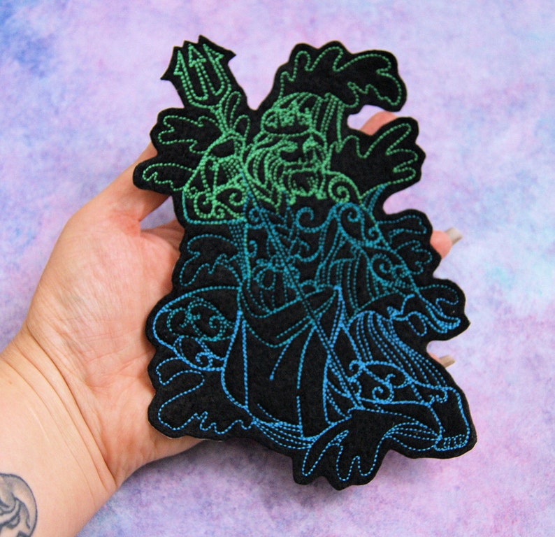 Poseidon Patch Greek God Iron on Embroidery Patch Mtcoffinz - - Choose ...