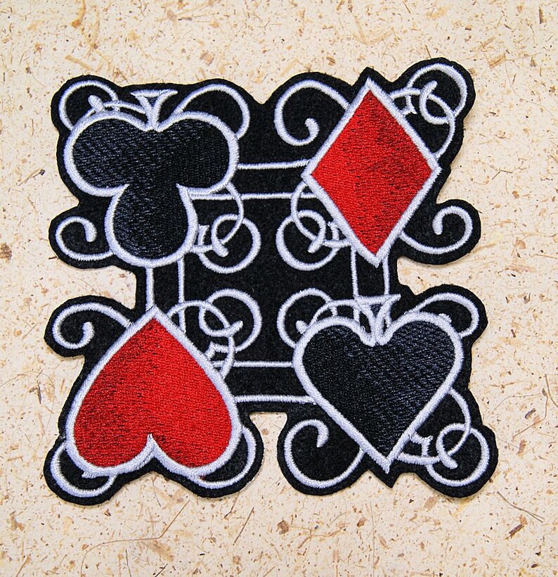 Lady Luck Card Suits Iron on Embroidery Patch Mtcoffinz - Etsy