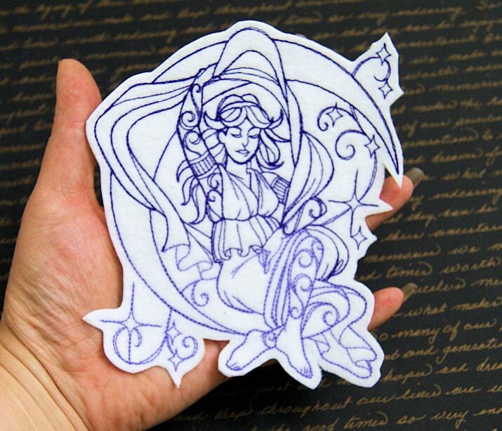 Nyx Greek Goddess Iron on Embroidery Patch Mtcoffinz - Etsy