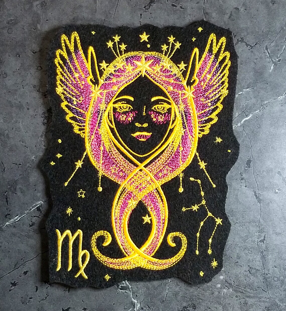 Virgo- the Maiden- Zodiac Constellation Iron on Embroidery Patch ...
