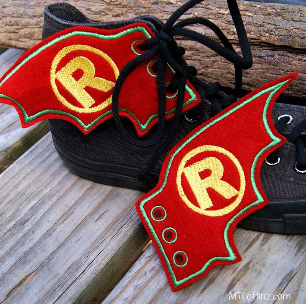 Retro Robin Logo Embroidered Shoe Wings Mtcoffinz - Etsy