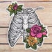 Skeleton Ribcage Flowers Dire Blooms Iron on Embroidery Patch Mtcoffinz ...