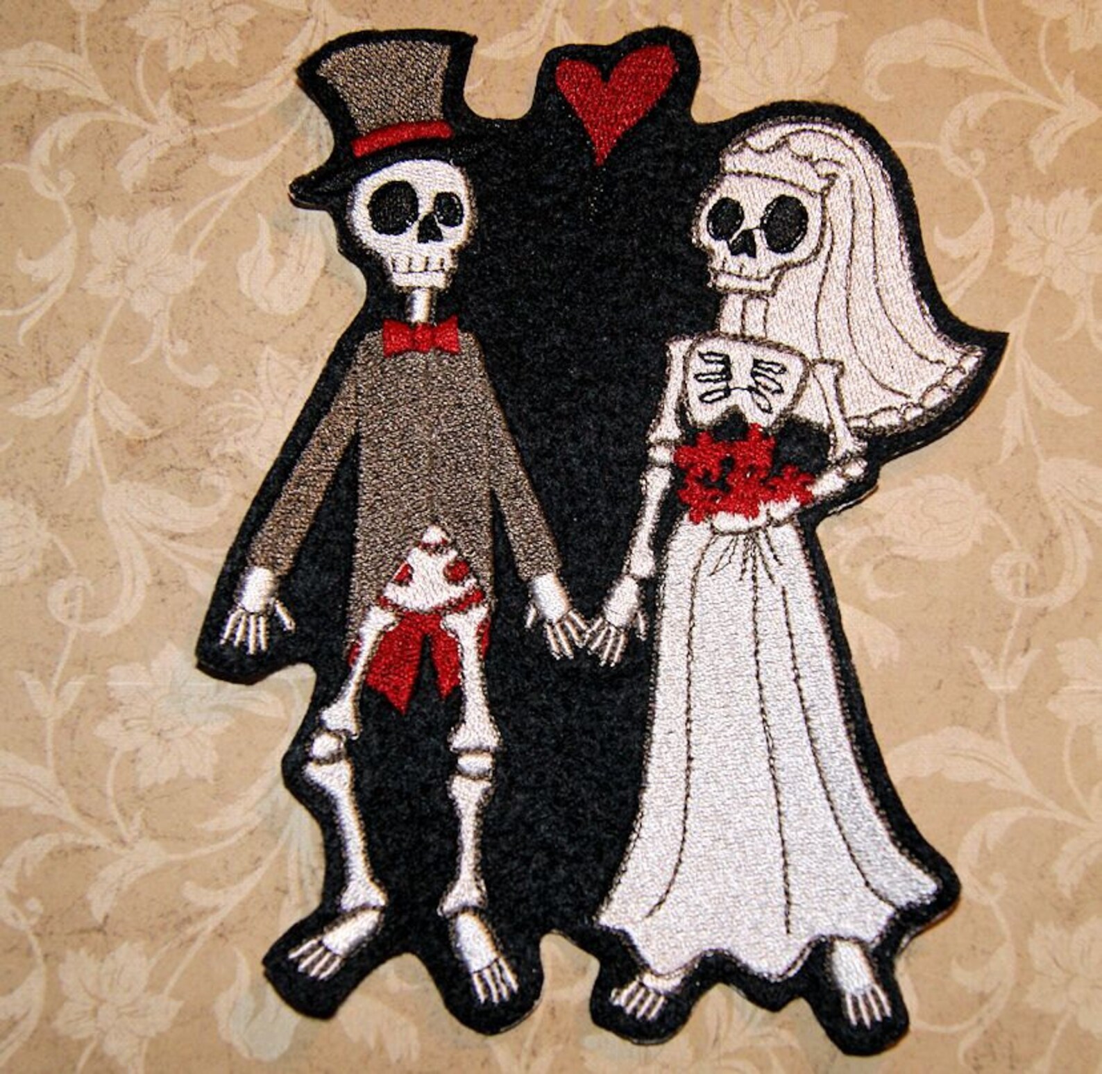 Corpse Bride Groom Skeleton Wedding Iron on Embroidery Patch Mtcoffinz ...