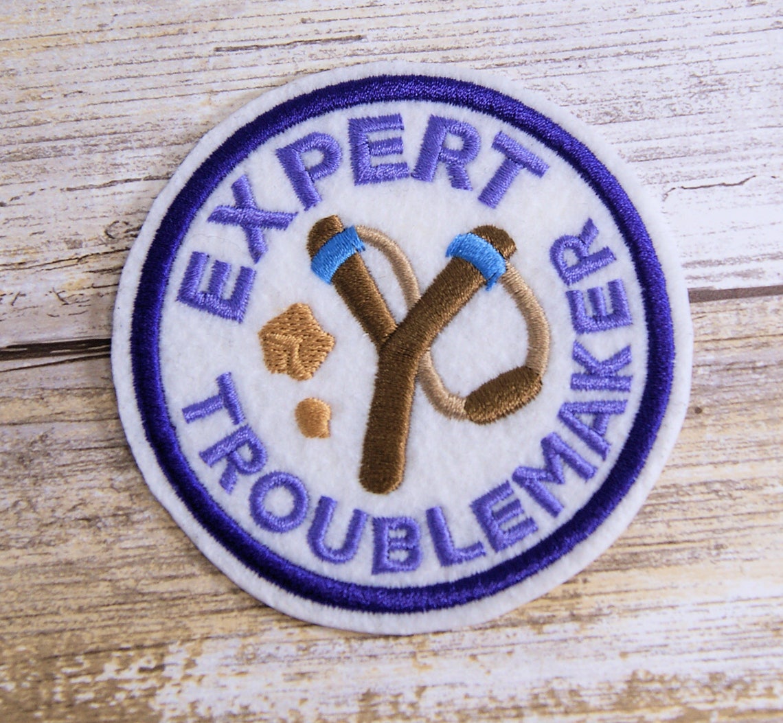 Expert Troublemaker Round Merit Badge Iron on Embroidery Patch - Etsy