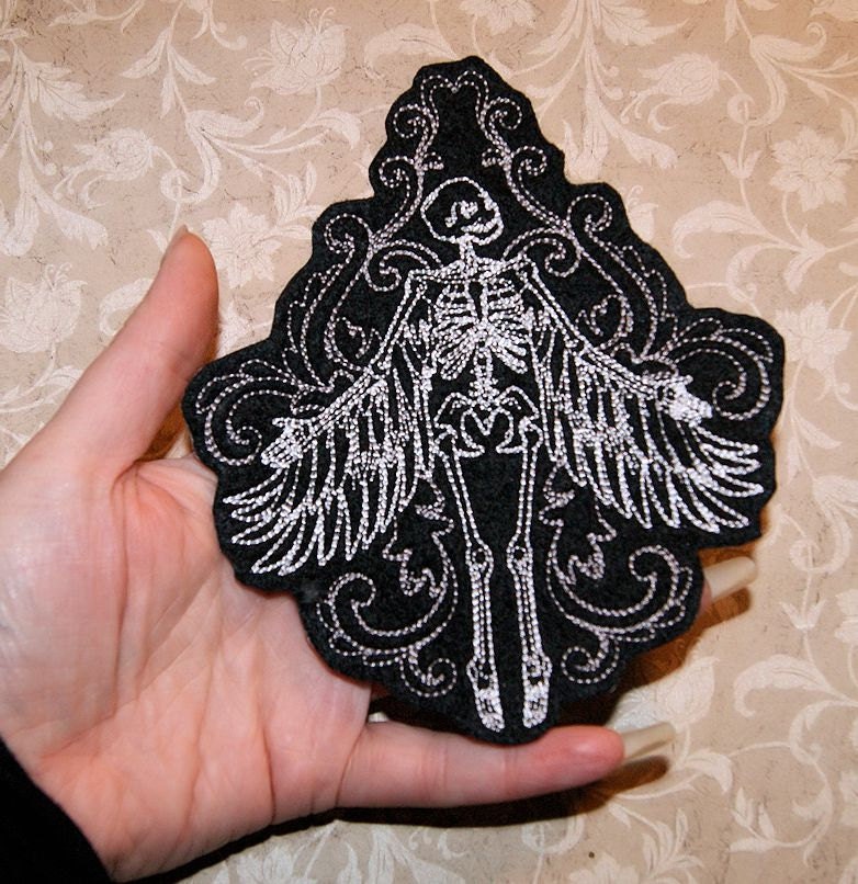 Skeleton Toile Iron on Embroidery Patch Mtcoffinz Choose | Etsy