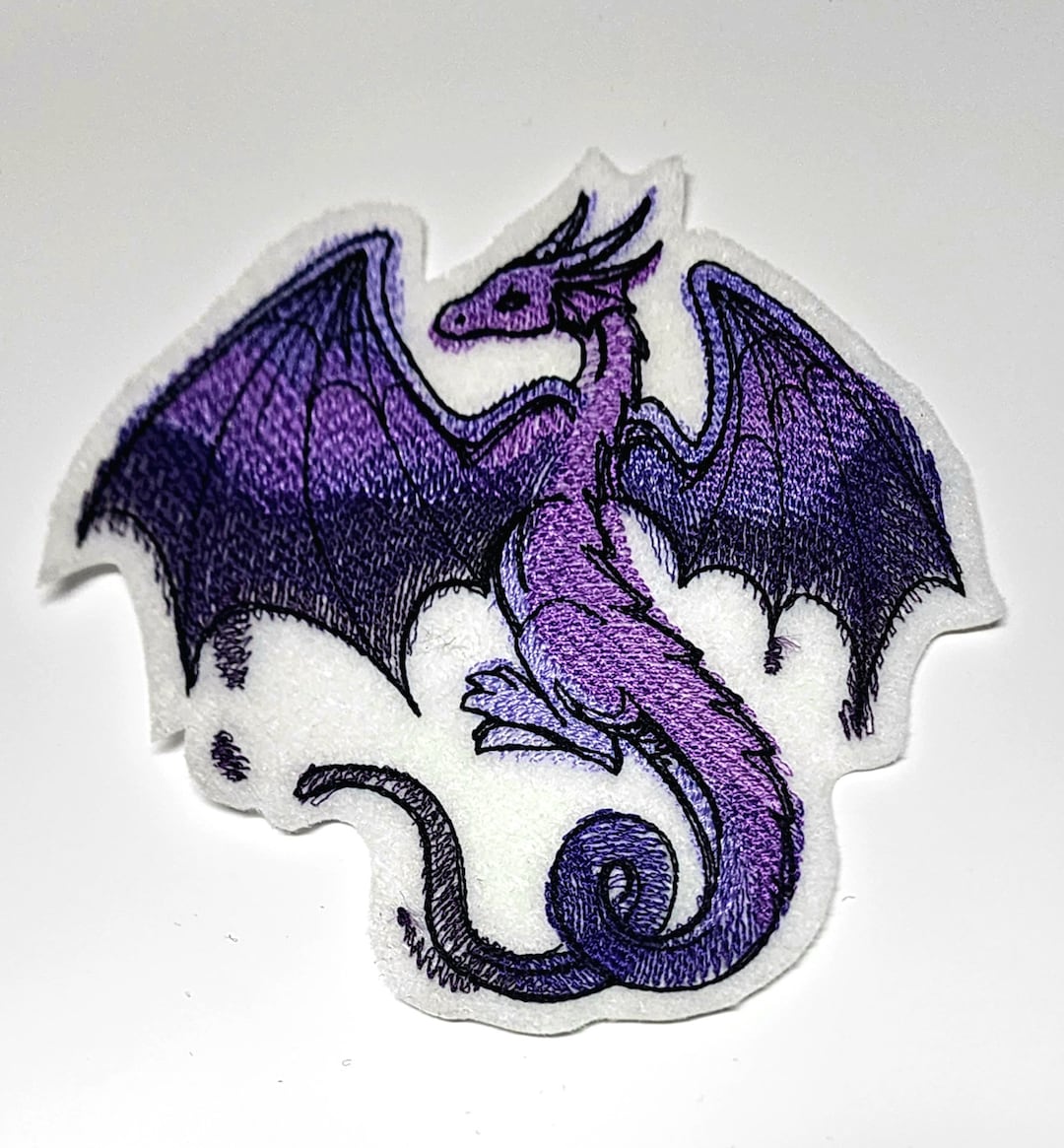 Purple Dragon Patch Flying Dragon Patch Embroidery Dragon Lavender ...