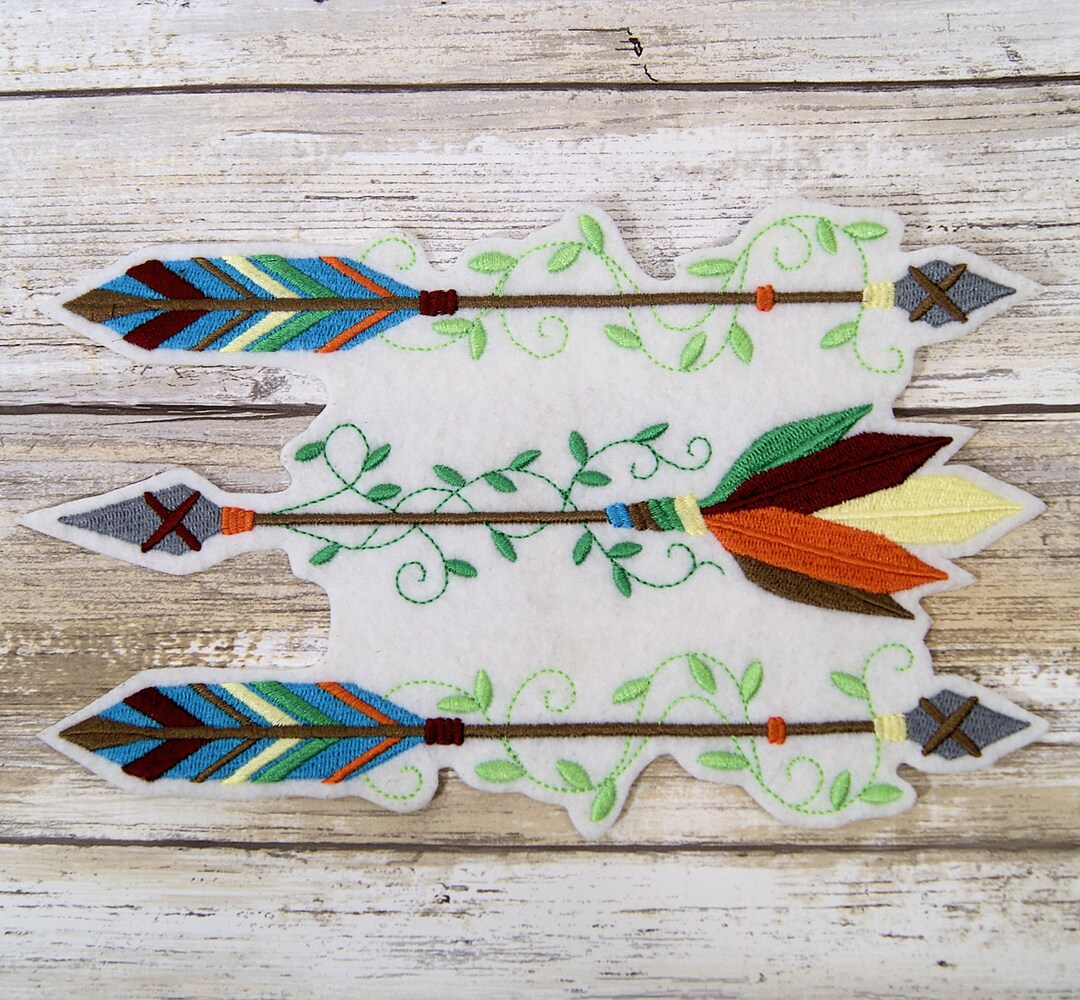 Trio of Floral Arrows - Iron on Embroidery Patch Mtcoffinz - Choose ...