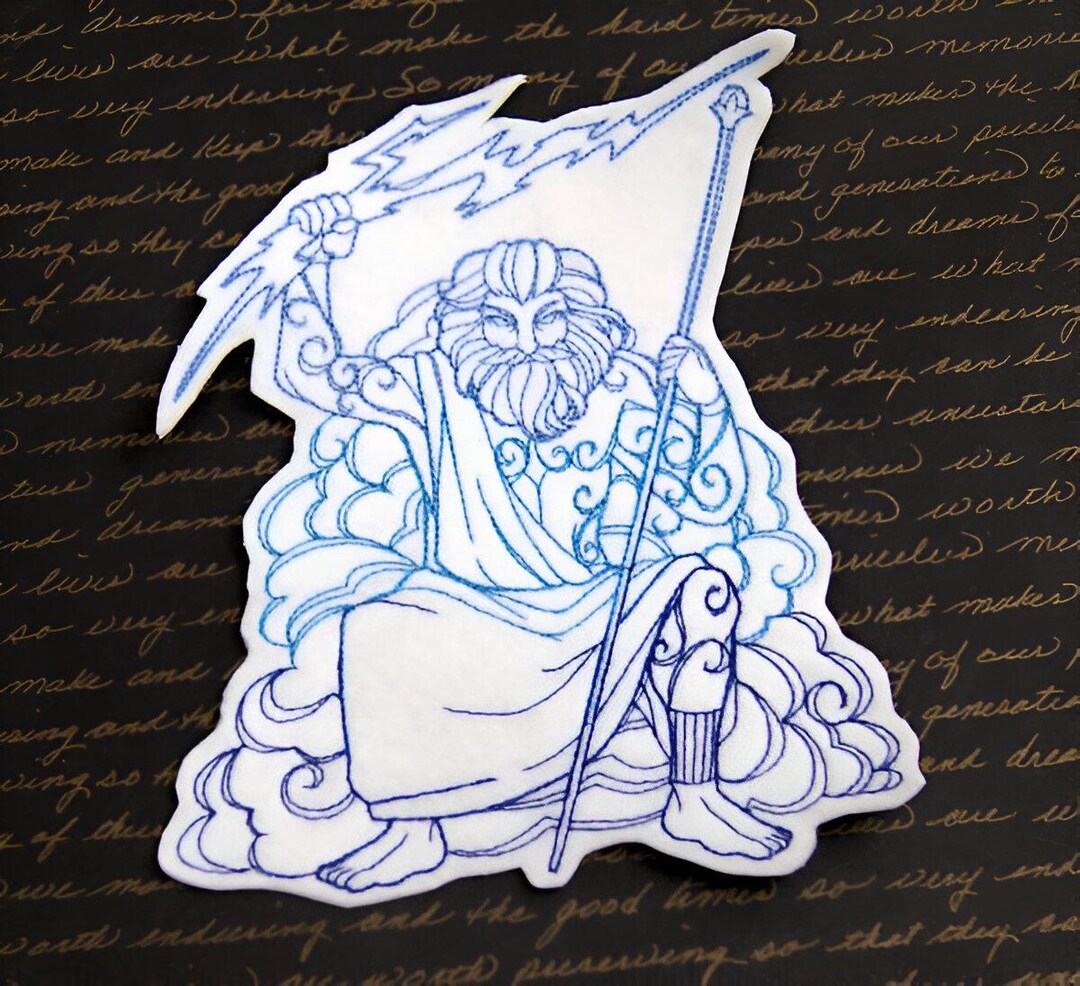 Zeus Greek God Iron on Embroidery Patch Mtcoffinz - - Choose Size ...