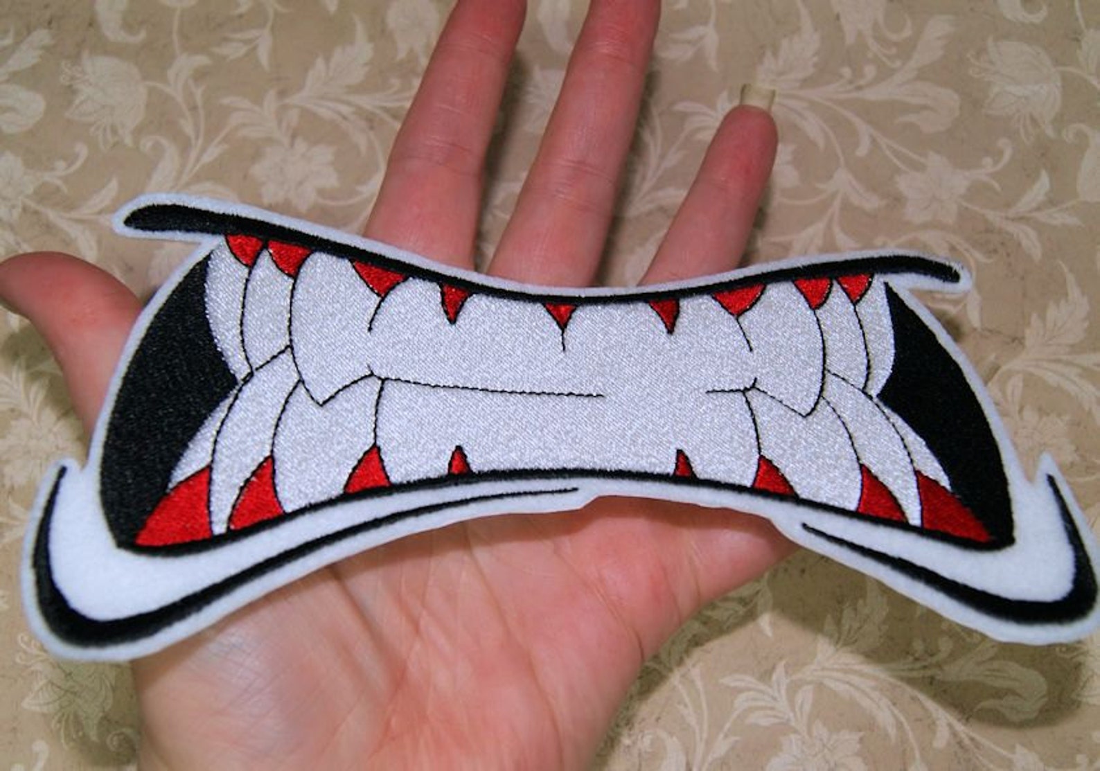 Angry Growling Mouth Iron on Embroidery Patch Mtcoffinz - Choose Size ...